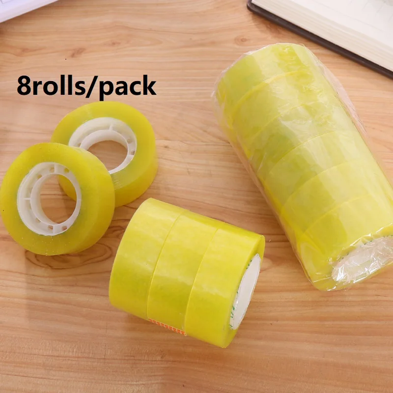 8 Rolls/pack 1.2cmx30meters Transparent Yellow White Color Adhesive ...