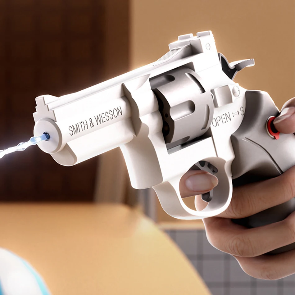 HUIQIBAO 2025 Summer Revolver Water Gun Toy Mechanical Continuous Water ...