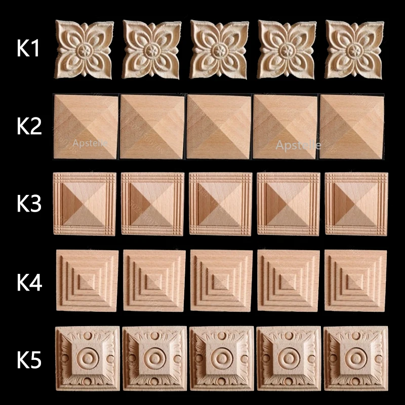 Solid Wood Carving Pyramid Square European-style Furniture Decoration ...