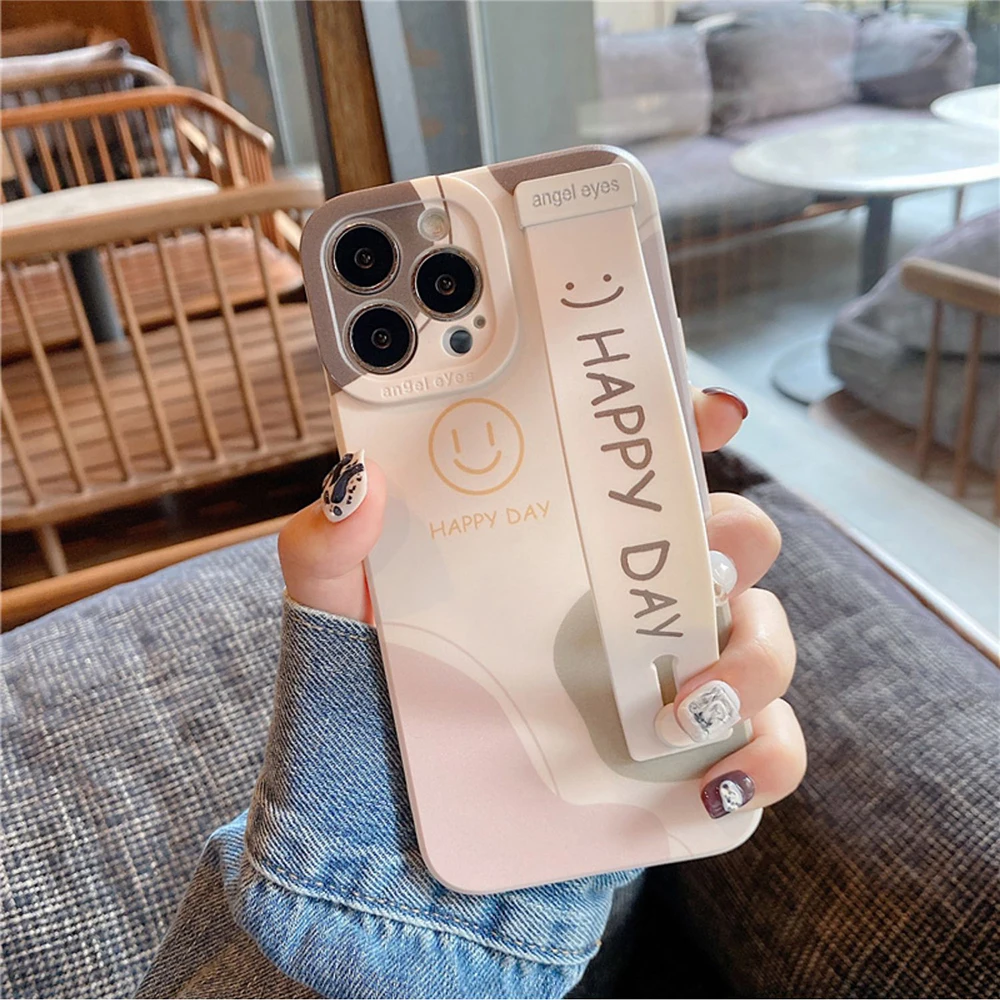 Boucho-Smiling-Face-Wrist-Strap-Case-for-iPhone-11-12-13-14-Pro-Max ...