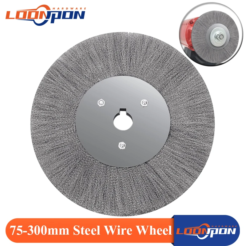 Loonpon 75-300mm Steel Wire Brush Wire Wheels Brush Round For Bench ...