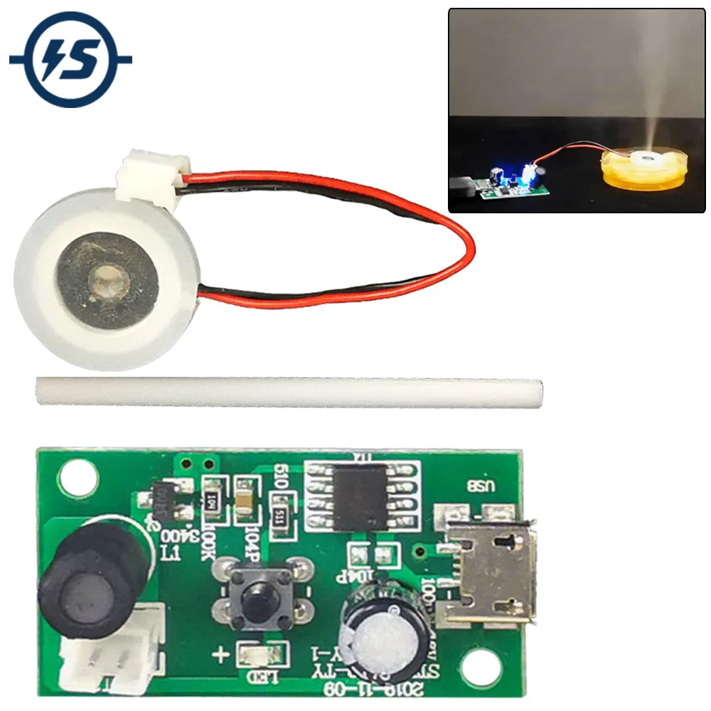 Usb 미니 가습기 Diy 키트 초음파 미스트 메이커 드라이버 회로 기판 안개 분무 필름 분무기 시트 미니 진동
