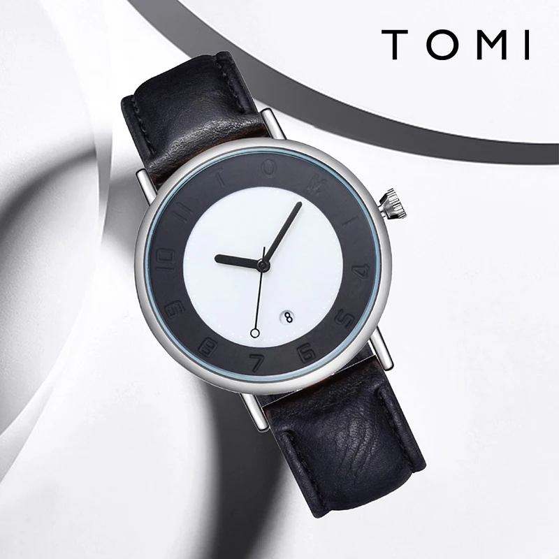 TOMI-Reloj-de-moda-minimalista-para-hombre-y-mujer-reloj-de-cuarzo-con ...