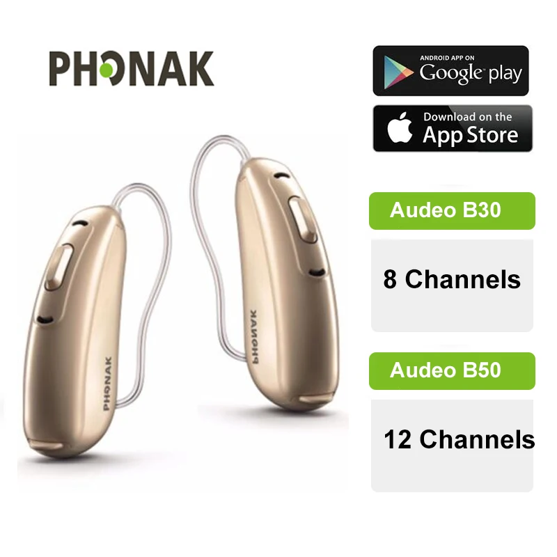 Phonak-audífonos digitales Audeo B30/B50 312 RIC, 8/12 canales, audífonos programables para ...