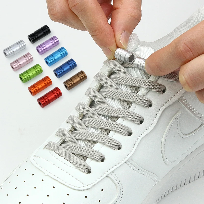 Sneakers Elastic Shoelaces No Tie Shoes Laces For Kids and Adult Quick ...