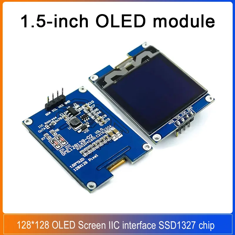 1.5-inch OLED Display Module 128*128 OLED Screen IIC interface SSD1327 ...