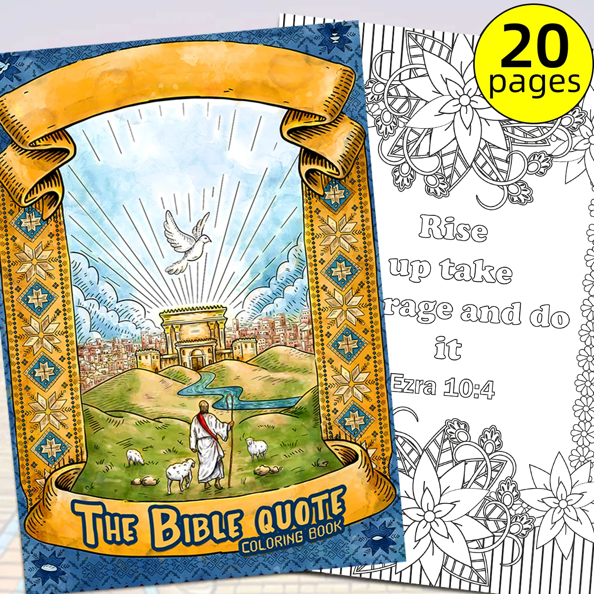 1PC-Bible-Quotes-Coloring-Book-Drawings-for-Kids-Teens-Adults-Creative ...