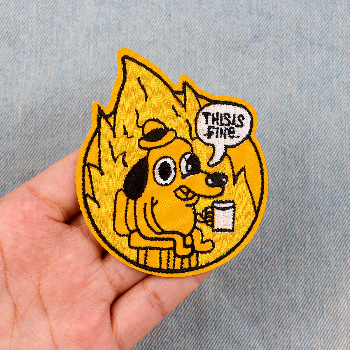 This is Fine Embroidery Patch Funny Dog Iron On Patches For Clothing ...