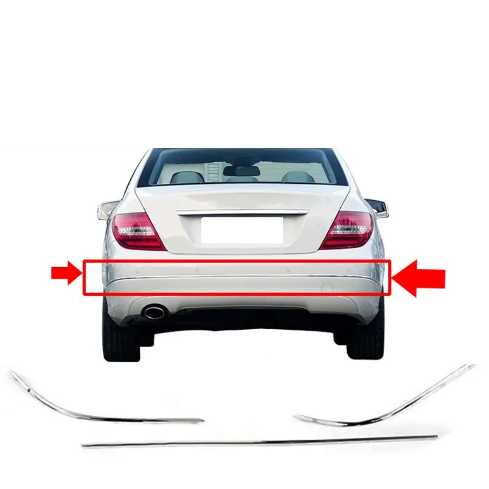 Rear-bumper-chrome-decorative-strip-For-Mercedes-Benz-C-Class-W204-2008 ...