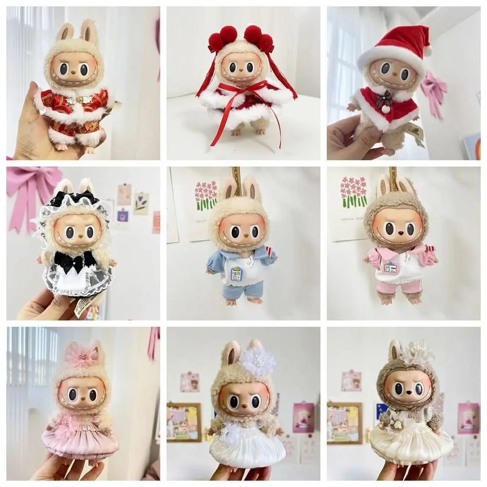 1PC-Doll-Clothes-For-17cm-Labubu-Dolls-Outfit-Plush-Coat-Dresses-Doll ...