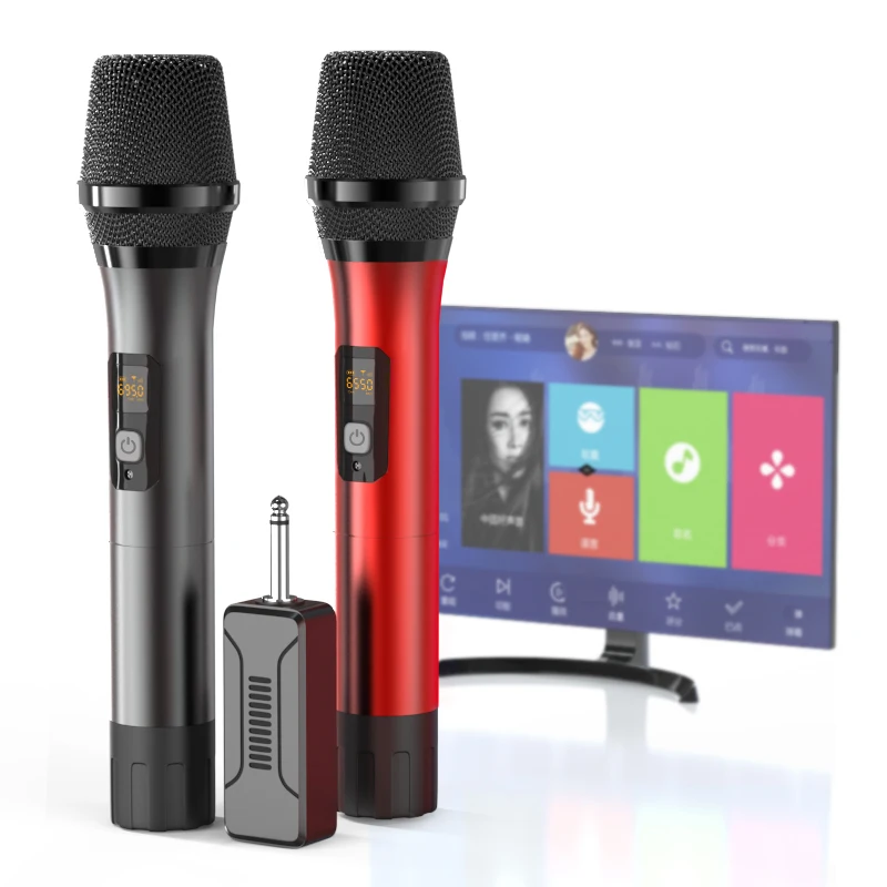 UHF-Dual-Wireless-Microphones-Dynamic-Handheld-long-range-wireless ...