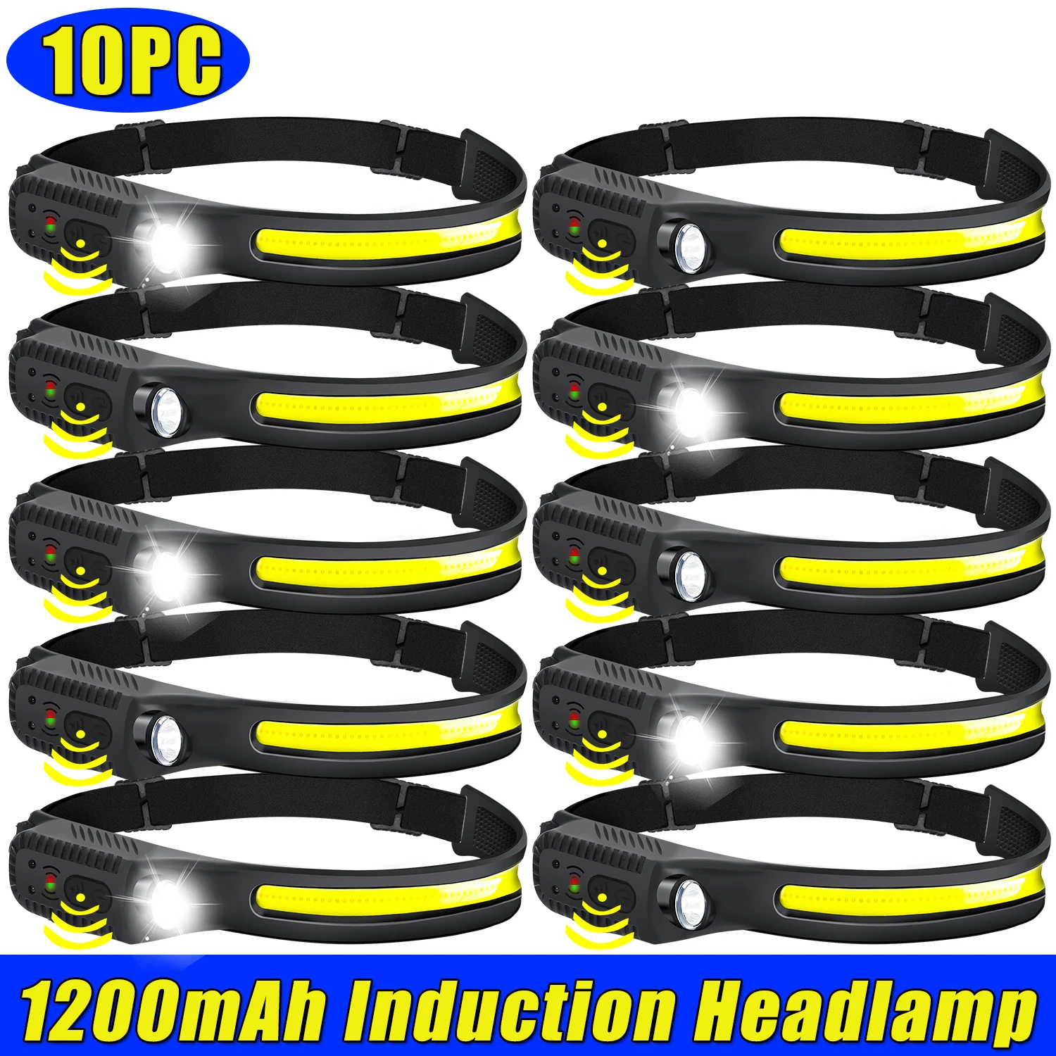 LED-Induction-Headlamp-USB-Rechargable-Headlight-Flashlight-18650-Built ...