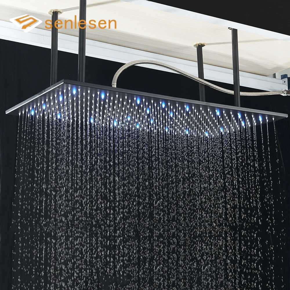 Senlesen-LED-Matte-Black-Shower-Head-40-80cm-24-Inch-Large-Size ...
