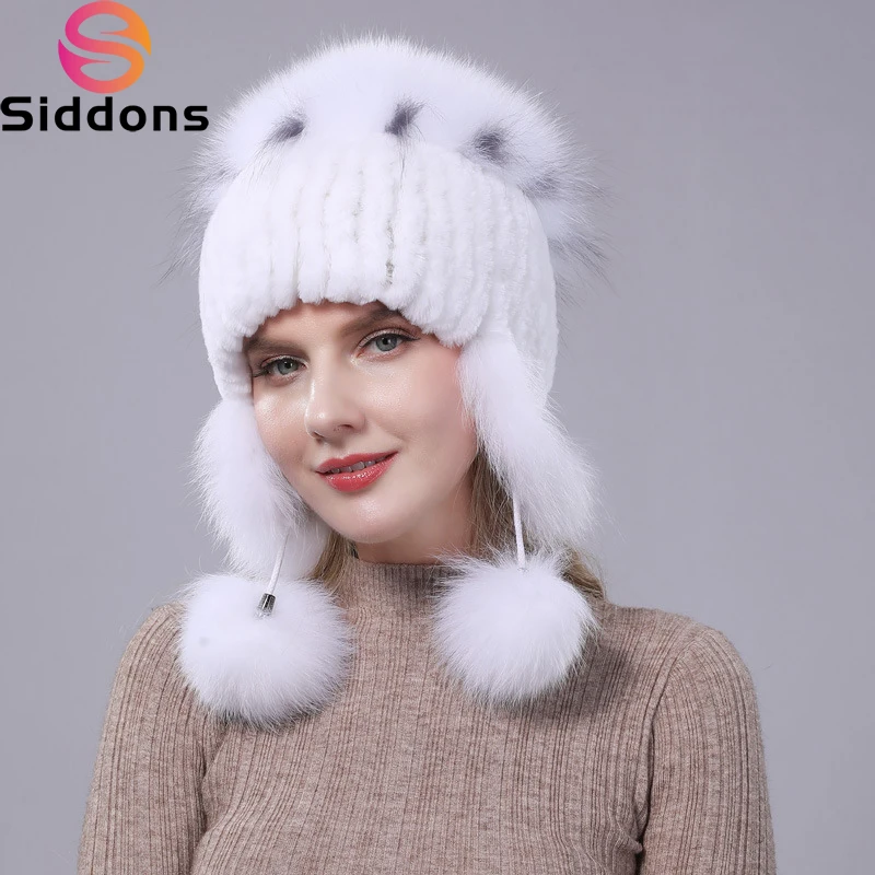 2026 New Winter Hat For Women Warm Natural Genuine Rex Rabbit Fur ...
