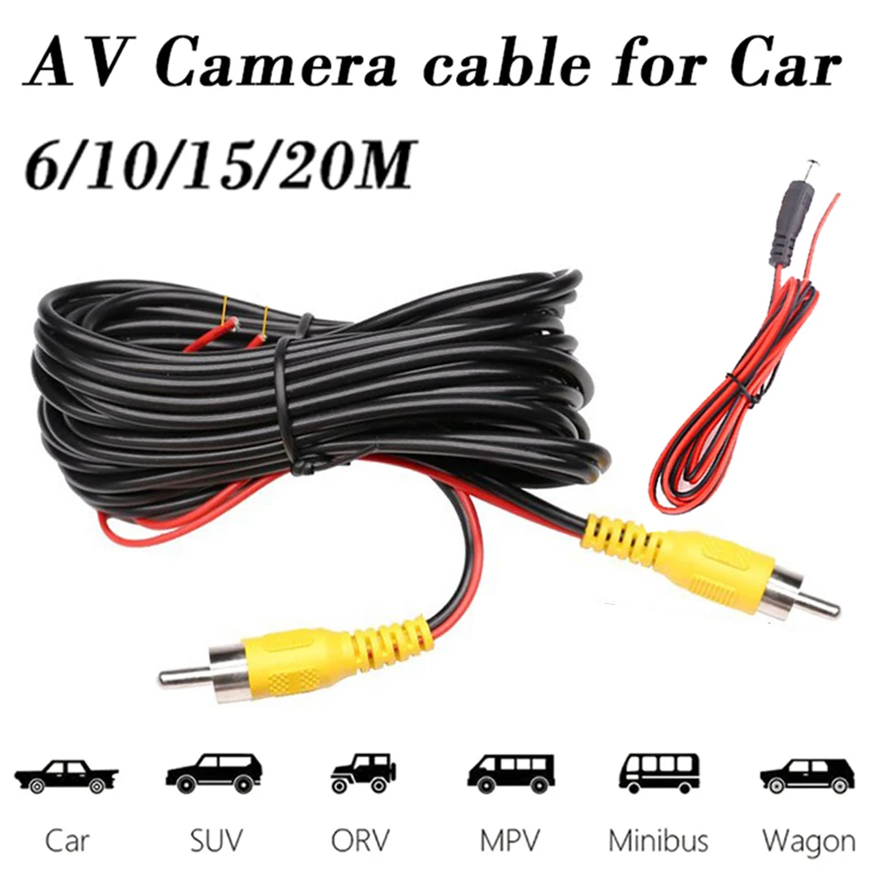 RCA-Video-Cable-For-Car-Rear-View-Camera-Universal-6-10-15-20-Meters ...