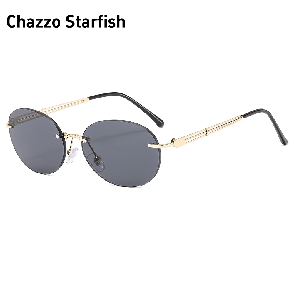 chazzo-starfish-Classic-Oval-Women-Sunglasses-Men-Fashion-Round-Rimless ...