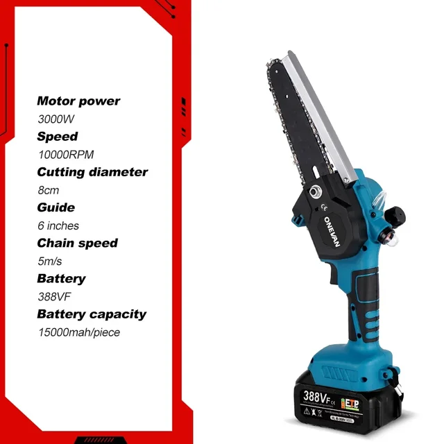 충전식 전기톱 ONEVAN-3000W 18V 6 인치 전기톱 - 강력한 성능과 휴대성 후기 및 관련상품 가격비교