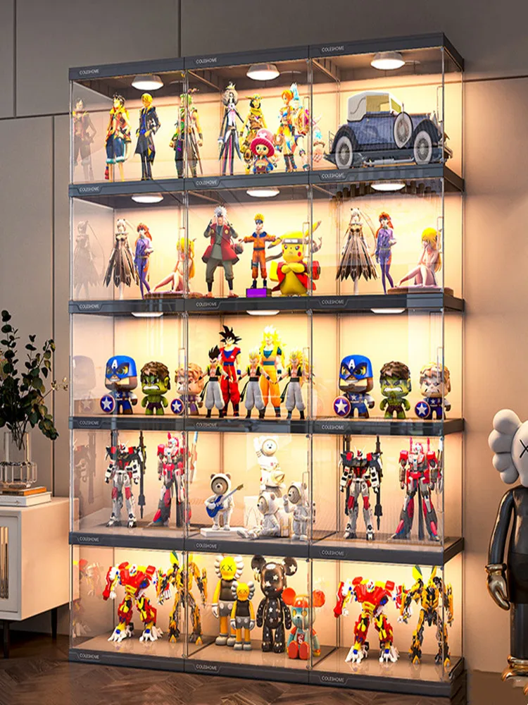 Hand Office Display Cabinet Model Display Shelf Transparent Dust Doll ...
