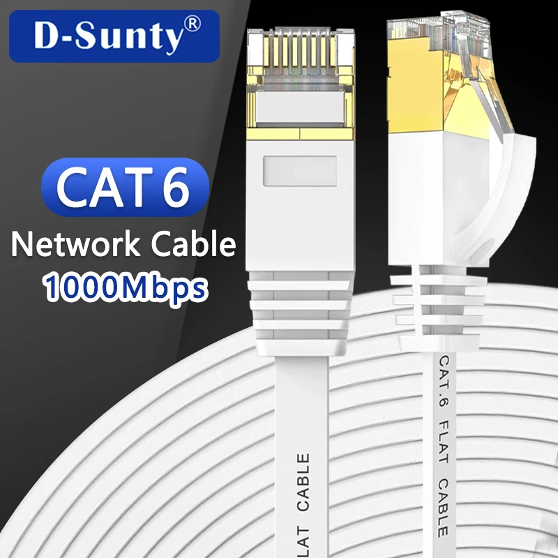Cat6-Ethernet-Cable-10Gbps-Network-Cable-Flat-Lan-Cable-for-Router-Gold ...