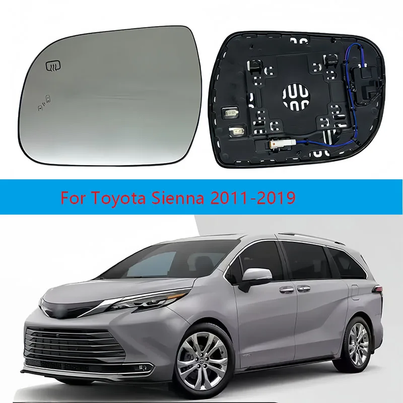 For Toyota Sienna 2011-2019 Blind Spot Warning Rearview Mirror Lens ...