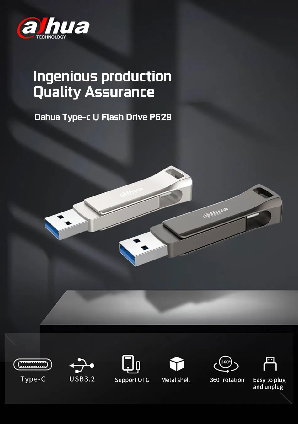 Dahua P629 128GB 2 In 1 USB3.2 Gen1 & Type-C Flash Drive | CyberDeals.lk - Ultimate Online ...