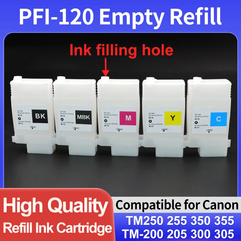 Compatible for PFI-120 PFI-121 Empty Refill ink Cartridge TM-200 TM205 ...
