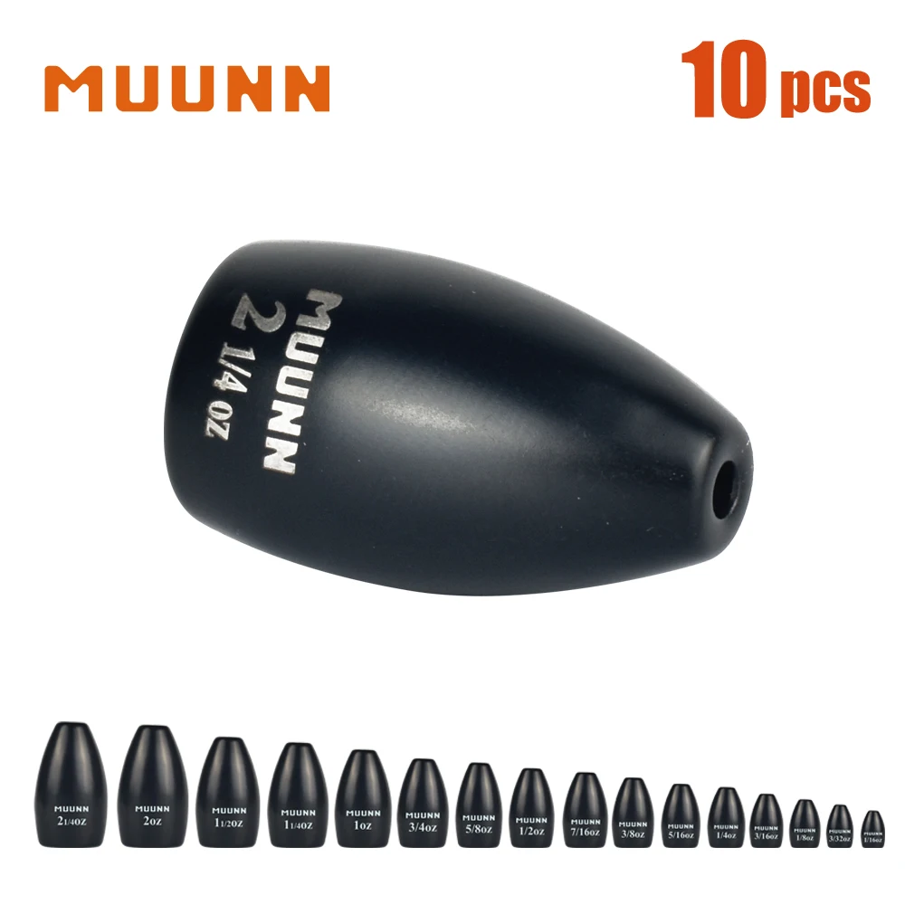 MUUNN-10PCS-Tungsten-Bullet-Weight-Boat-Rock-Fishing-Flipping-Weights-1 ...