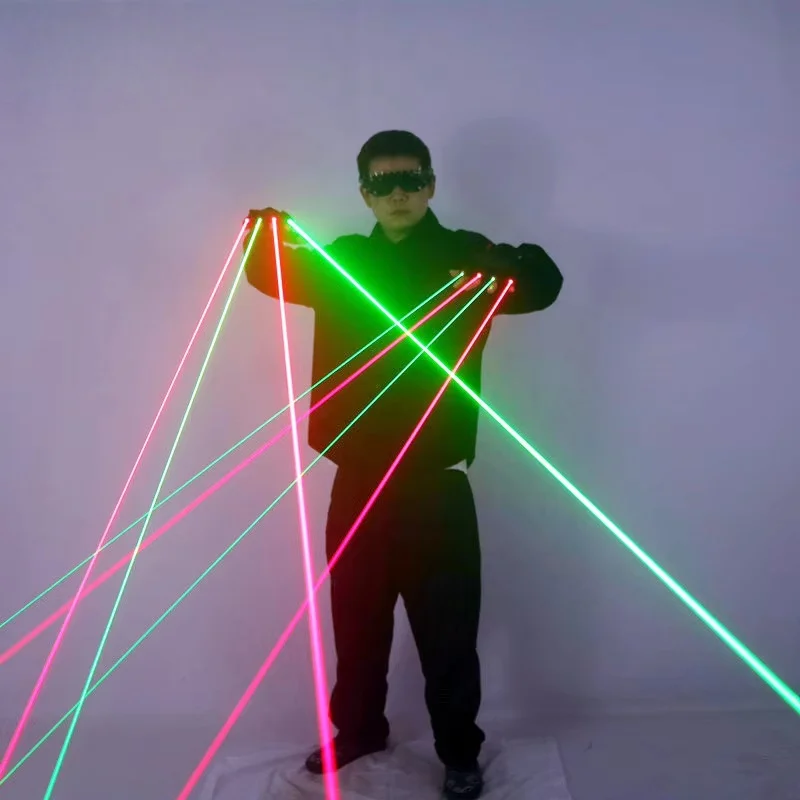 Red and Green Laser Gloves, Singer, DJ Night Dance Props, Christmas ...