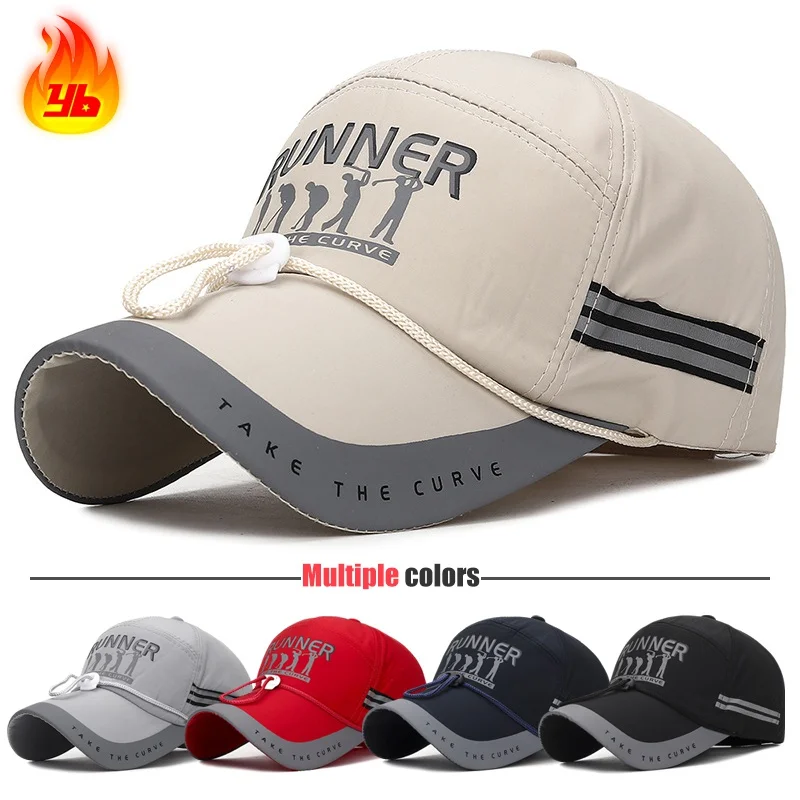 Summer With Windproof Rope Extended Brim Adjustable Baseball Cap ...