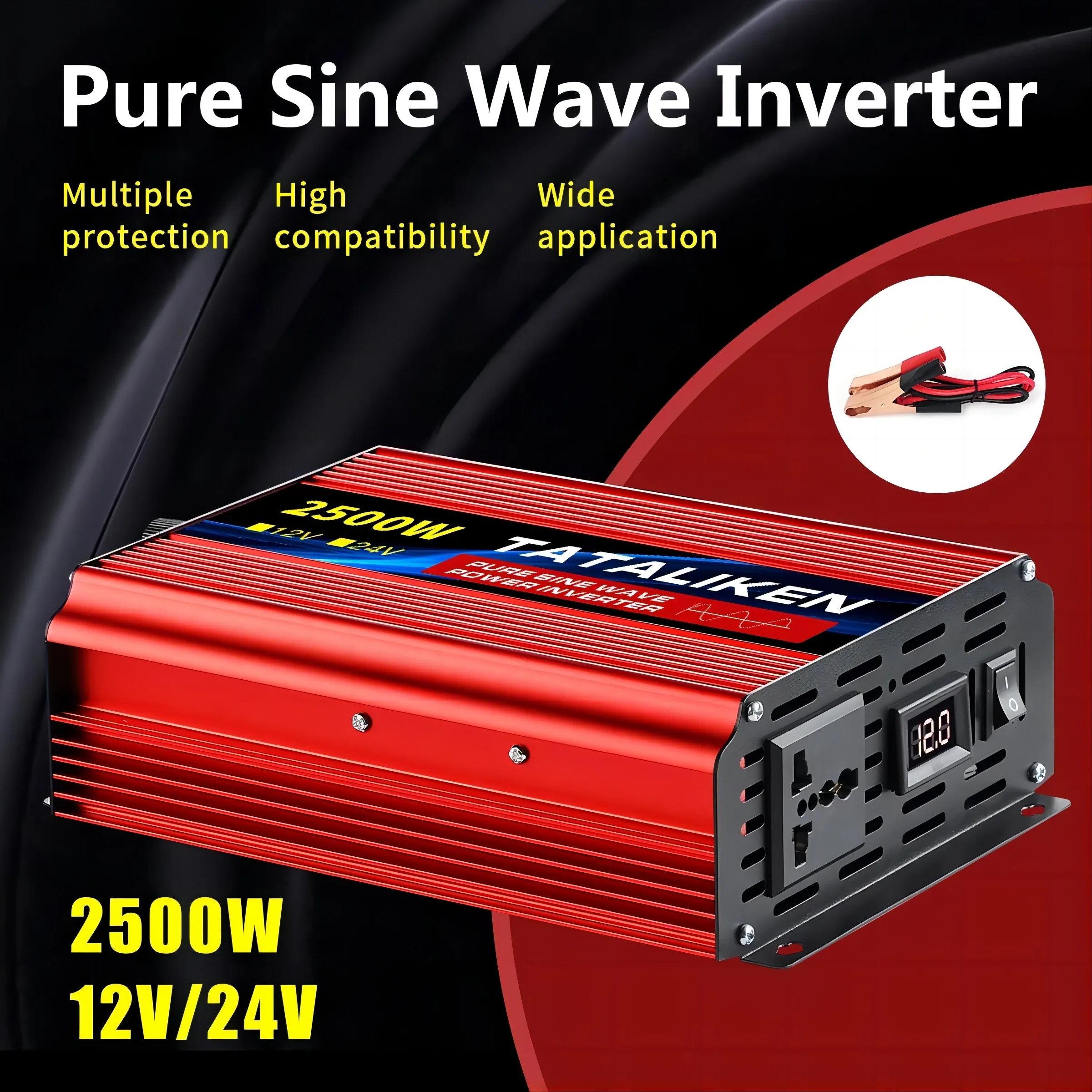 Pure-Sine-Wave-Power-Inverter-1000w-3500w-4500w-5000w-6000w-dc-24v-LED ...