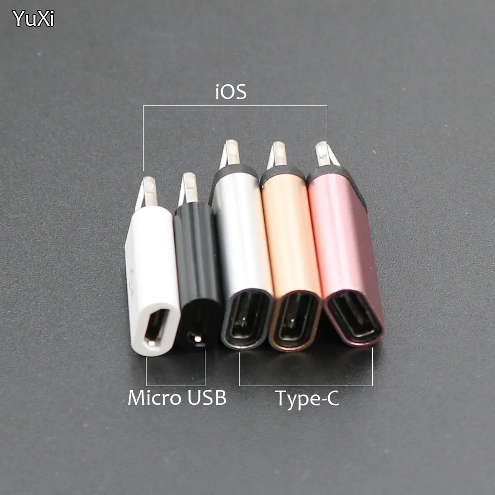 1Pcs-For-iPhone-to-Micro-USB-Type-C-Charger-Adapter-Female-to-Male ...
