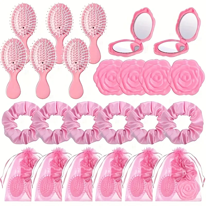 24 piece pink princess party gift set, spa party headband, pocket ...