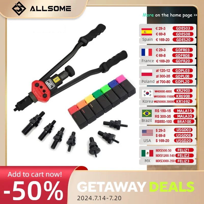 ALLSOME-BT-607-16-Manual-Riveter-Gun-Hand-Rivet-Tool-Kit-Rivet-Nut ...