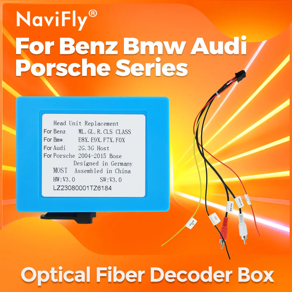 Navifly Car Radio Stereo Optical Fiber Decoder Box Amplifier Adapter ...