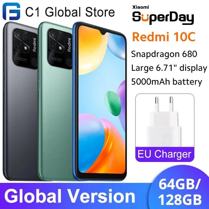 Global Version Xiaomi Redmi 10c Redmi 10 C Smartphone 64gb/128gb ...