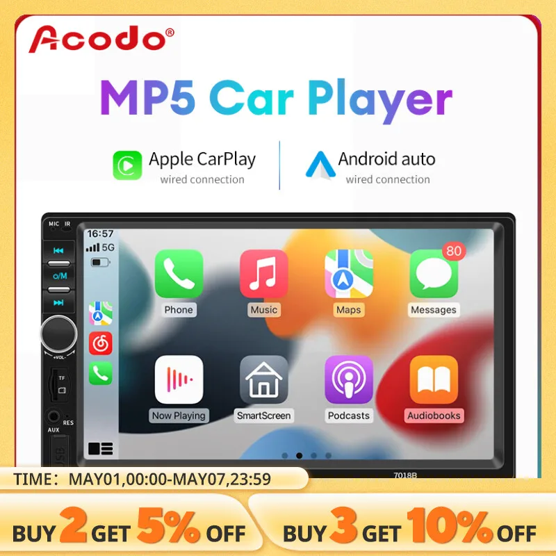Acodo-2din-Stereo-7inch-Wired-Carplay-Radio-Touch-Screen-Automotive-Multimedia-Bluetooth-USB-TF ...