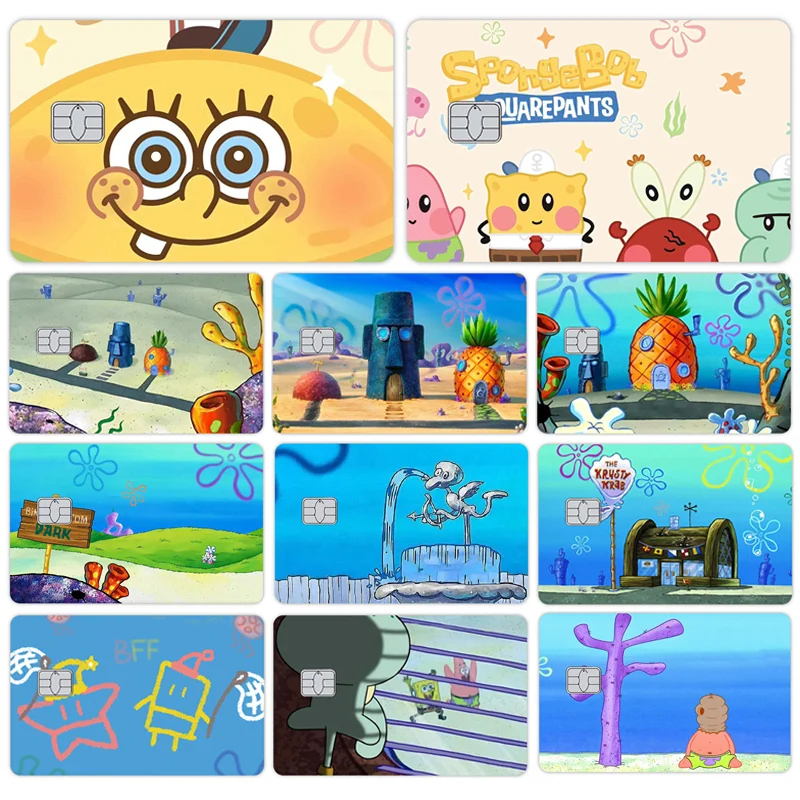 Cartoon-Spongebob-Bikini-Bottom-Credit-Card-Skin-Stickers-Visa-Metro ...