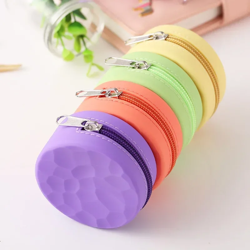 Round-Silicone-Coin-Bags-Soft-Small-Designer-Zipper-Coin-Money-Wallet ...