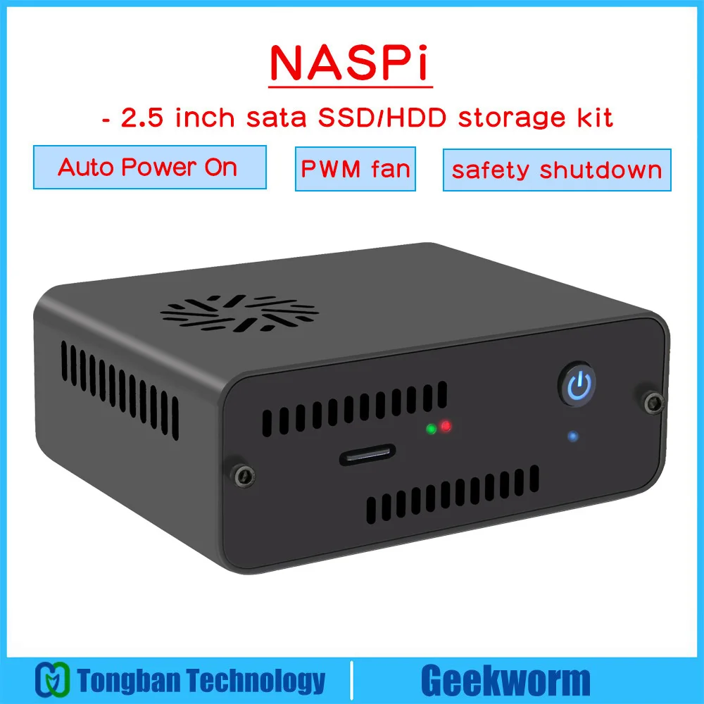 Geekworm NASPi 2.5 inch SATA HDD/SSD NAS Case Storage Kit for Raspberry ...