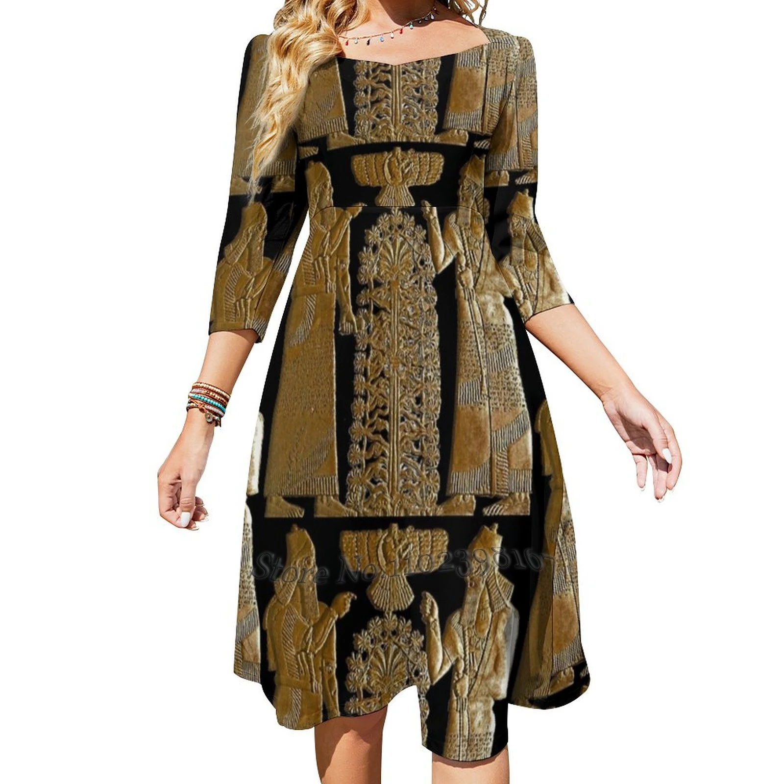 The-Sacred-Tree-Sweetheart-Knot-Flared-Dress-Fashion-Design-Large-Size ...