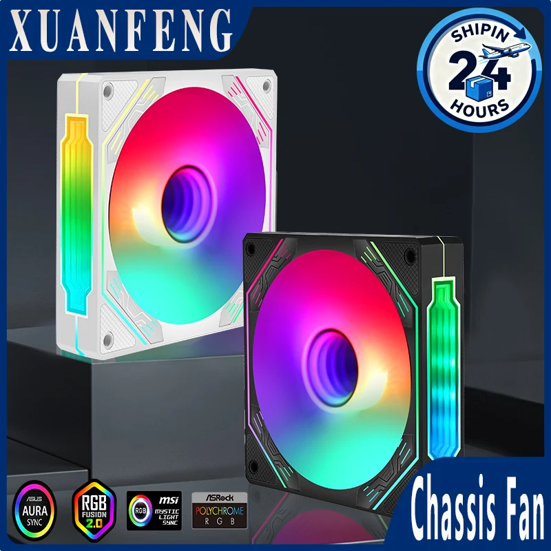 ARGB Fan 120mm Computer Case fan 4pin PWM CPU Cooling RGB FAN mute ...