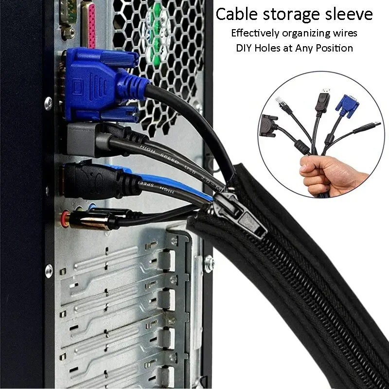 Cable-Management-Sleeve-With-Zipper-Office-Computer-Power-Cord-Data ...