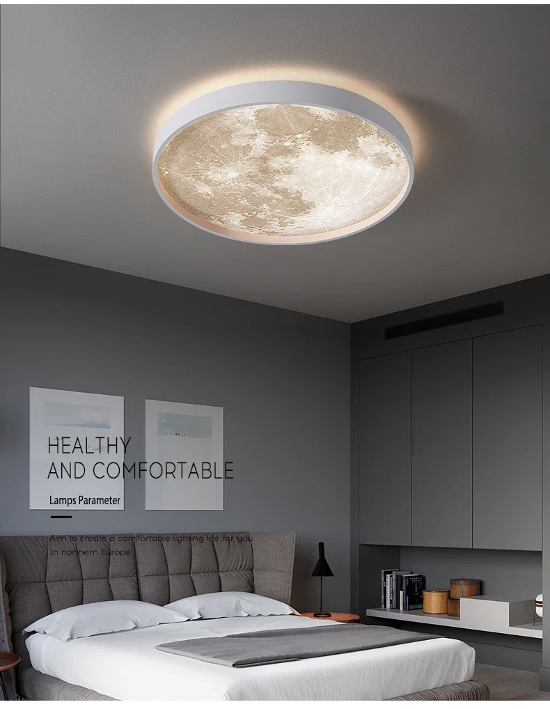 Creative Moon Ceiling Lamps Dimmable Led Ceiling Lights Ac85-265 For ...