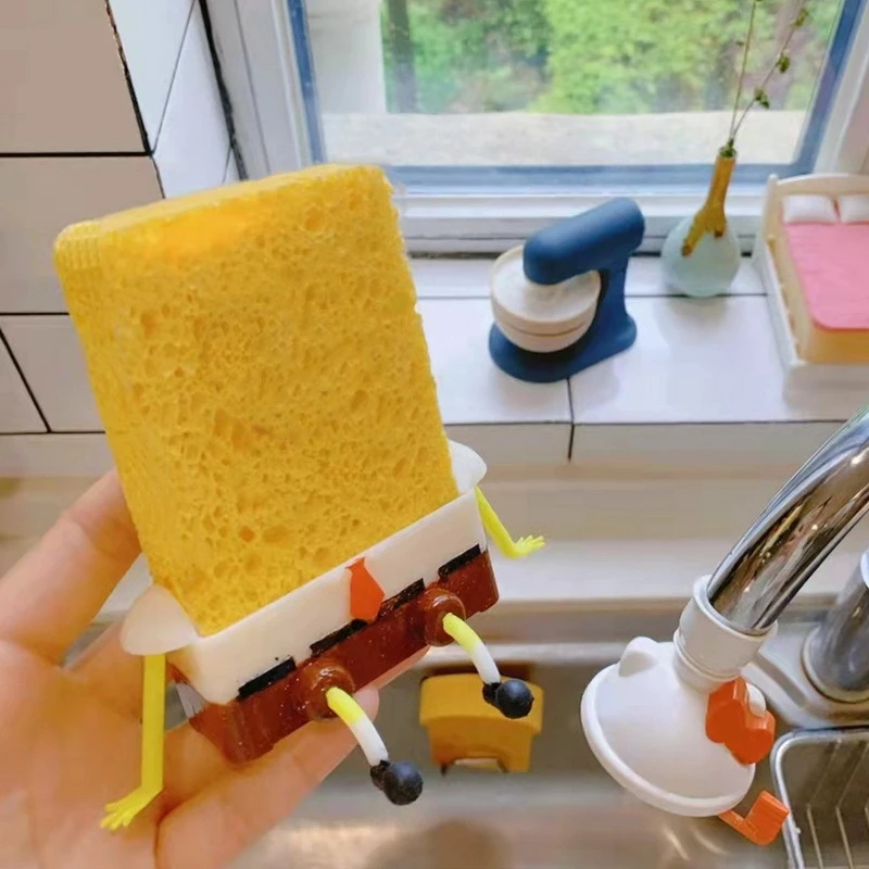 Kawaii Sponges Holder Cartoon Cute Kitchen Sponge Sink Drain Storage ...