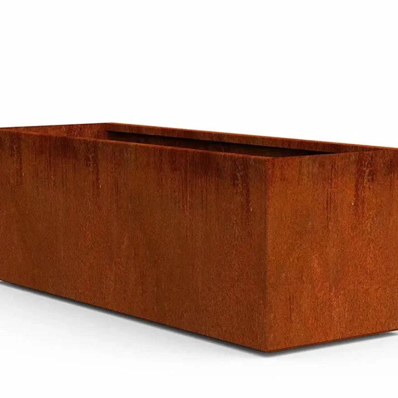 Steel-Flower-Pot-Large-Vertical-Planter-Corten-Steel-Garden-Edging ...