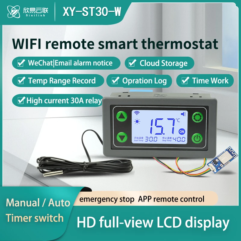Digital Wifi Phone APP Remote Temperature Controller AC110V 220V DC6 ...