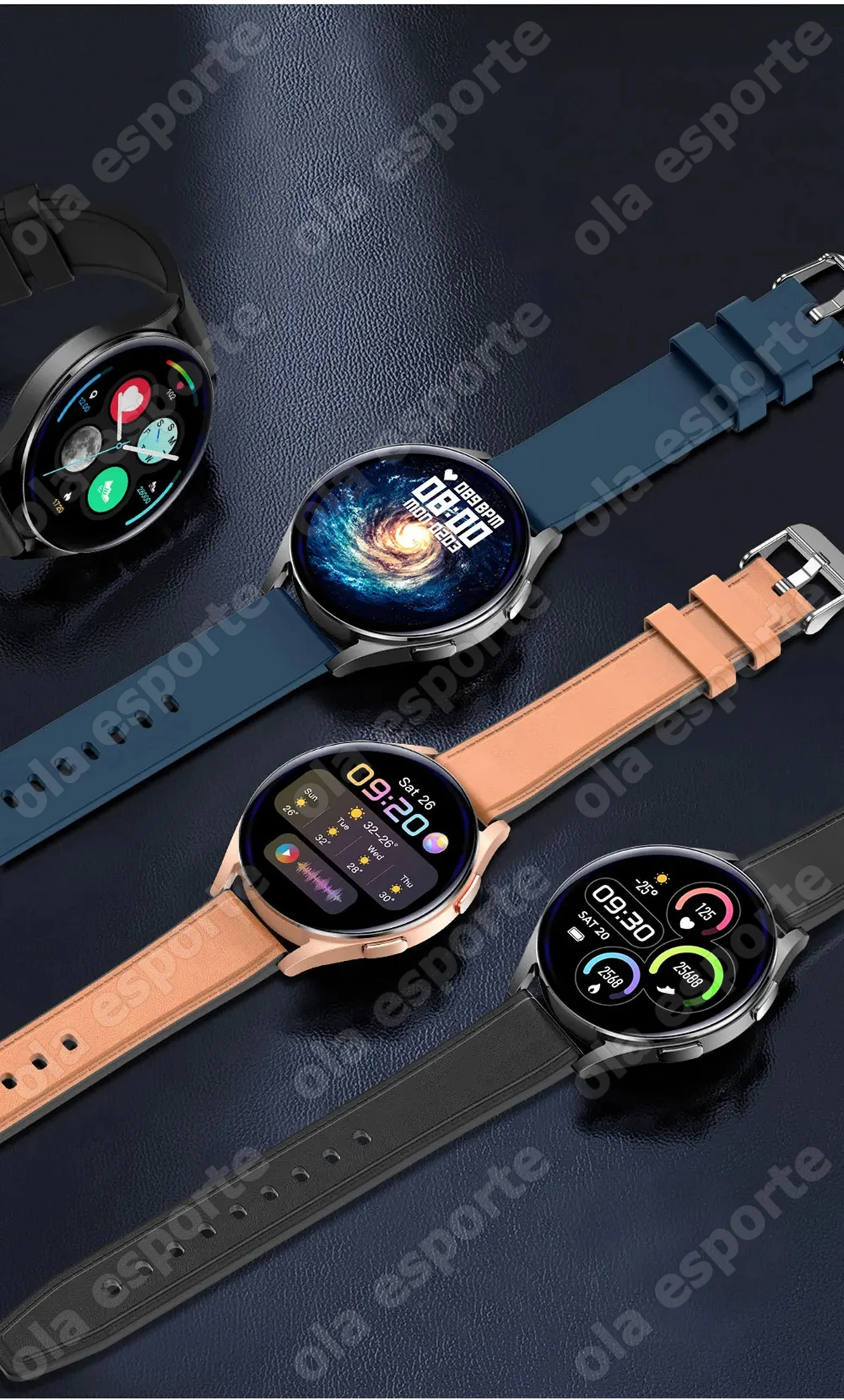 2024 New Bluetooth Call Smart Watch ECG Monitor AMOLED Always Display ...