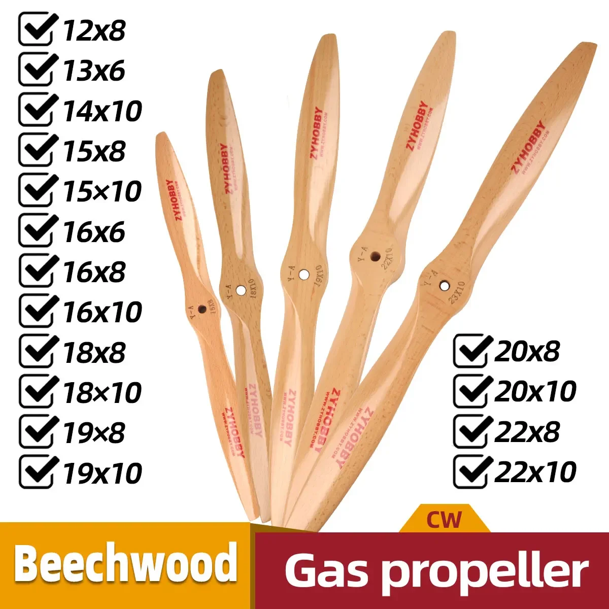 1Pc-Wood-Wooden-Prop-CW-Propeller-For-Gasoline-RC-Airplane-12x8-13x6 ...