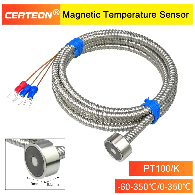 PT100 High Temperature Magnetic Sensor K Type Thermocouple Probe with ...