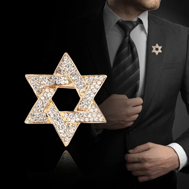 Six-pointed-Star-Brooch-Men-s-Suit-Collar-Pin-Women-s-Suit-Accessories ...